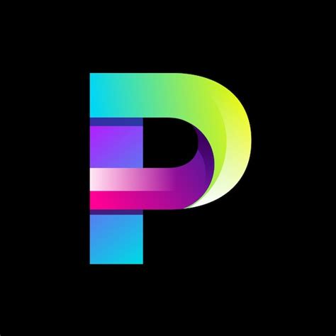 Premium Vector A Colorful Letter P With A Black Background