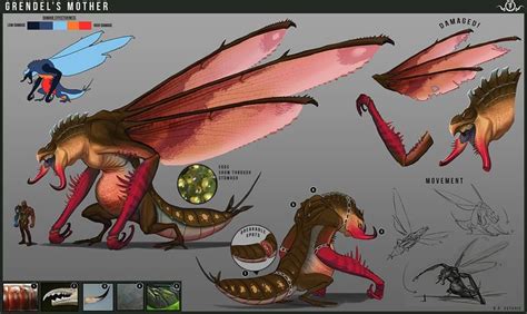 Grendels Mother Creature Concept Art Alien Concept Art Creature Art