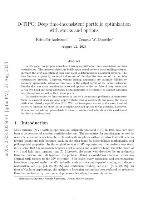 Pdf D Tipo Deep Time Inconsistent Portfolio Optimization With Stocks