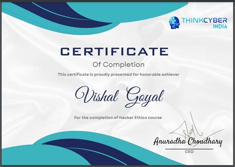 successfully completed hacker ethics course the comprehensive training