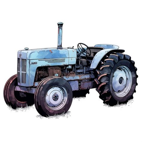 Premium Ai Image There Is A Drawing Of A Tractor With A Large Tire Generative Ai