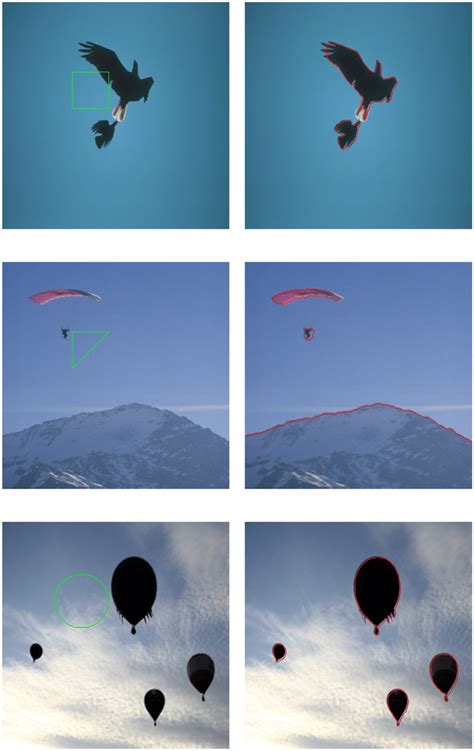 Original Images With Initial Contours And Segmentation Results For