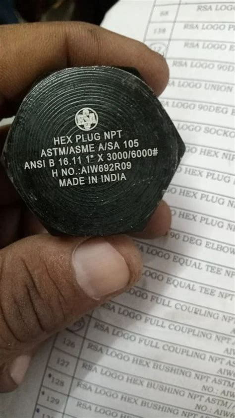 Hex Head Carbon Steel Plug Ansi B16 11 1 In At ₹ 10 Kg In Mumbai Id 2854296670988