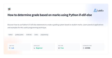 How To Determine Grade Based On Marks Using Python If Elif Else Labex