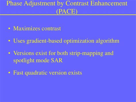 ppt pace an autofocus algorithm for sar powerpoint presentation