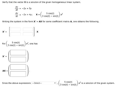 solved verify that the vector x is a solution of the given