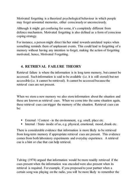 Theory Of Forgetting Docx