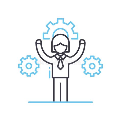 Facilitator Line Icon Outline Symbol Vector Illustration Concept Sign Stock Vector