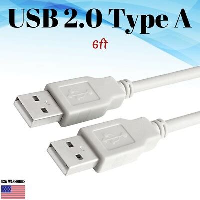 6ft Usb 20 Type A Male To A Male White Cable High Speed Data