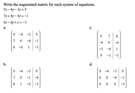 Augmented Matrix