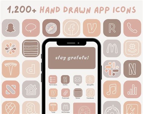 Minimal Nudes Ios App Icons Iphone App Covers Aesthetic Etsy