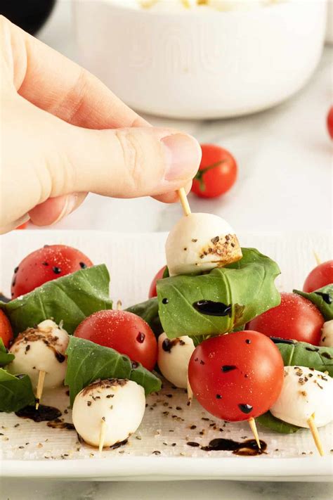 Caprese Skewers With Balsamic Drizzle The Kitchen Magpie