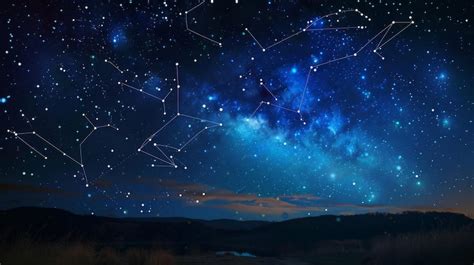 Premium Photo Constellations Visible In The Night Sky Connecting