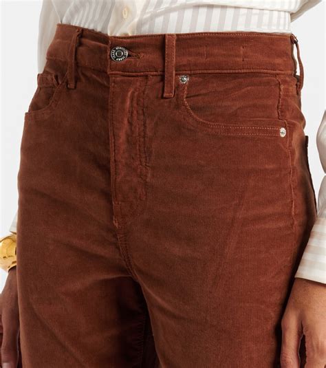 Cameron Cotton Corduroy Flared Pants In Brown Veronica Beard Mytheresa