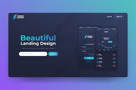 Premium Vector Bitcoin App Website Landing Page Template Design