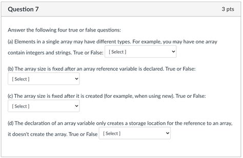 Solved Answer The Following Four True Or False Questions