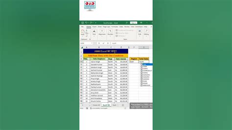 How To Addsum Data With One Condition Sumif Function Shorts Shortsvideo Youtube