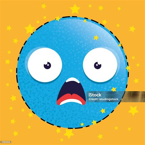 Blue Scared Emoji Emoticon Character Stock Illustration Download