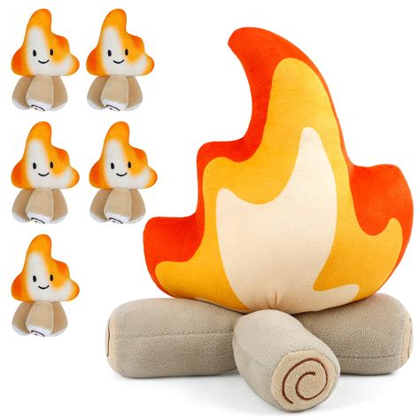 6pcs Funny Campfire Plush Toys Soft Simulation Bonfire Stuffed