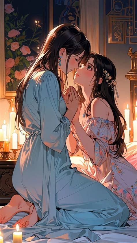 Sapphic Romance Art Anime Lesbian Wlw Anime Yuri Couple