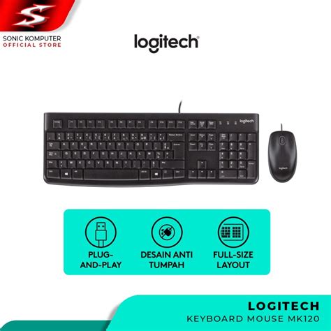 Jual Logitech Desktop Mk120 Corded Keyboard And Mouse Combo Shopee Indonesia