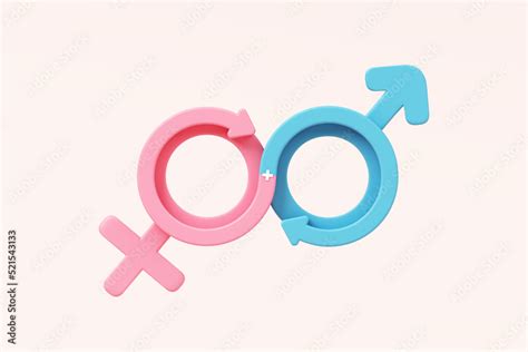 Female Male Symbol Sex Gender Infinity Concept Husband And Wife Babe Girl Pink And Blue Lover
