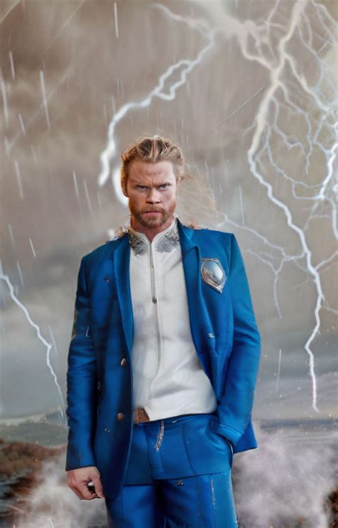 Thor Wielding Mjolnir Amidst A Swirling Storm By Denis Onik Playground