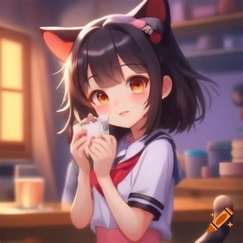 Anime Cat Girl Character On Craiyon