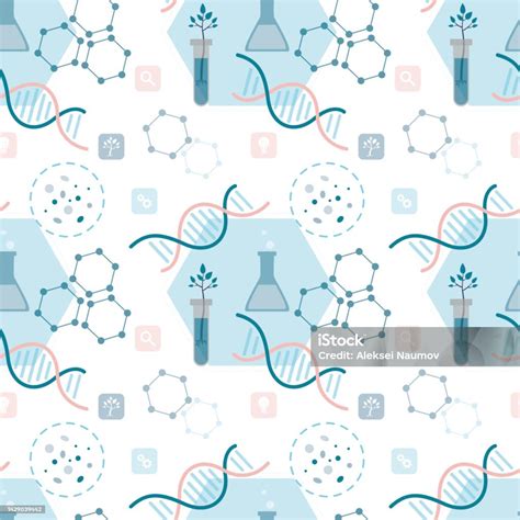 생명 공학 원활한 패턴 다양한 식물의 구조 과학 바이오 연구 새로운 식물 종을 만들기위한 유전 공학 텍스처 템플릿 Dna 테스트