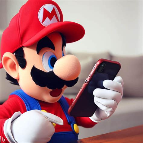 Mario Learning How Use An Iphone R Mario Ai Art