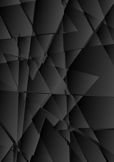 Premium Vector Black Abstract Tech Polygonal Fragments Geometric Background Vector Design