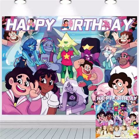 Steven Universe Happy Birthday Backdrop Banner Background Cartoon Decor