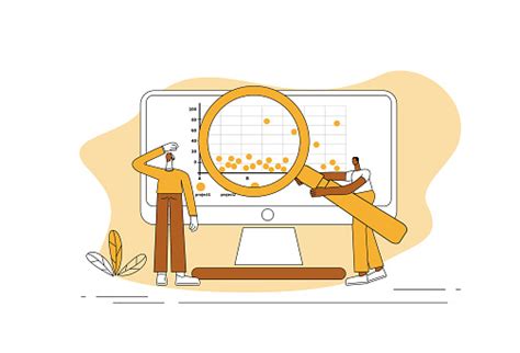 두 명의 화이트 칼라 작업자가 돋보기로 데이터 테이블을 분석하고 있습니다 Lcd에 대한 스톡 벡터 아트 및 기타 이미지 Lcd 검색 경영자 Istock