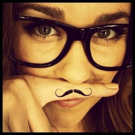 Perfect Lc Girls With Glasses Mustache Tattoo Mustache