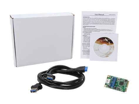 Syba Usb 3 0 19pin Header Card With Dual Type A Femal Ports Cable Mini Pci Express Form Factor