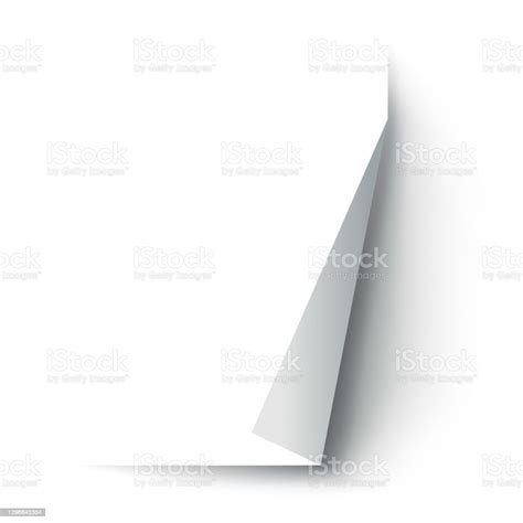 말린 종이 코너 곡선 페이지 모서리 페이지 가장자리 컬 및 사실적인 그림자가있는 구부러진 용지 시트 흰색 배경에 격리된 용지