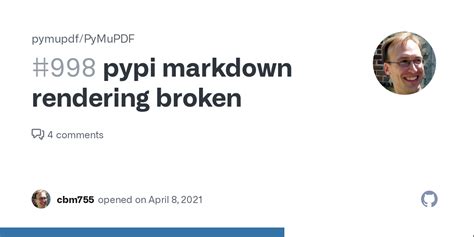 Pypi Markdown Rendering Broken · Issue 998 · Pymupdfpymupdf · Github