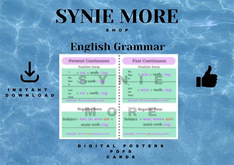 Set Of 2 Grammar Posters Differences Between Present Continuous And