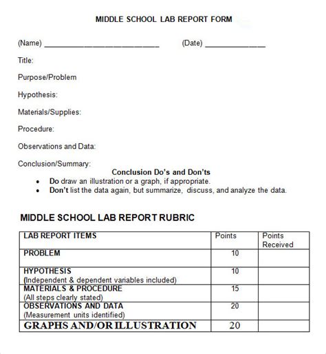 7 lab report template free samples examples and format sample templates