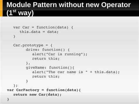Javascript Prototype And Module Pattern Ppt
