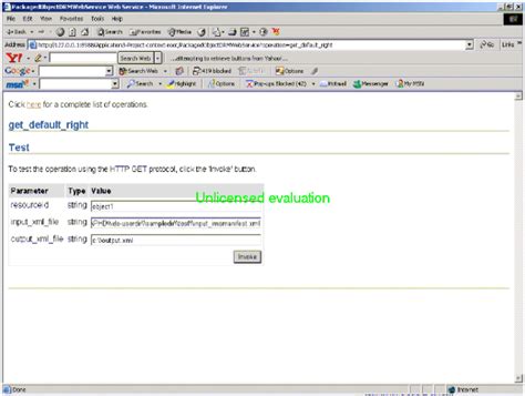 Figure B5 Getdefaultright Web Service Method Invocation Using