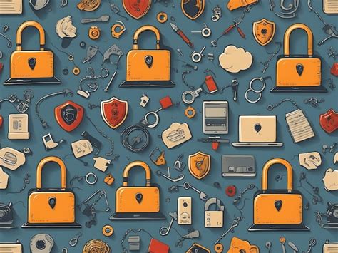 Premium Ai Image Flat Illustration Of Internet Security Seamless Pattern