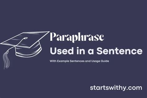 PARAPHRASE In A Sentence Examples Ways To Use Paraphrase