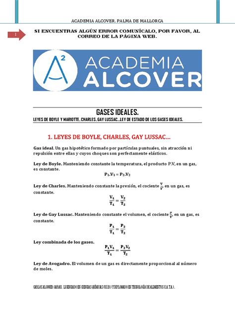 Ejercicios Leyes Ideales De Los Gasess Pdf Gases Pascal Unidad
