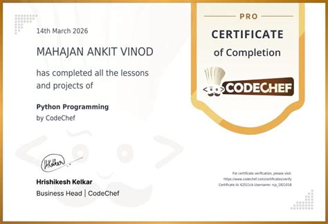 Python Codechef Certified Problemsolving Coding Programming