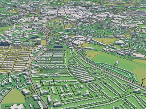 Leeds England Uk 30x30km 3d City Map 3d Model 149 Max Fbx Obj Free3d