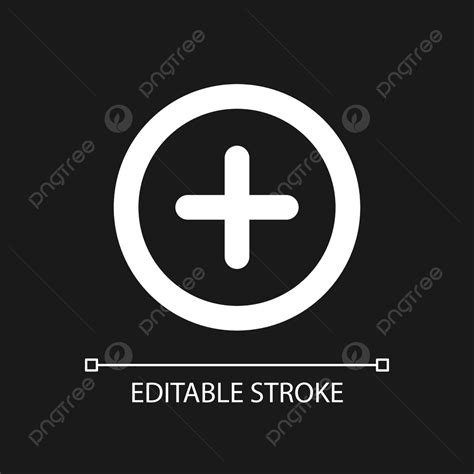 White Linear Ui Icon Of An Add Button With Pixelperfect Accuracy