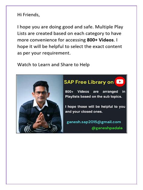 Sap Free Library Of Ganesh Padala 2024 1 Pdf Business Information Technology