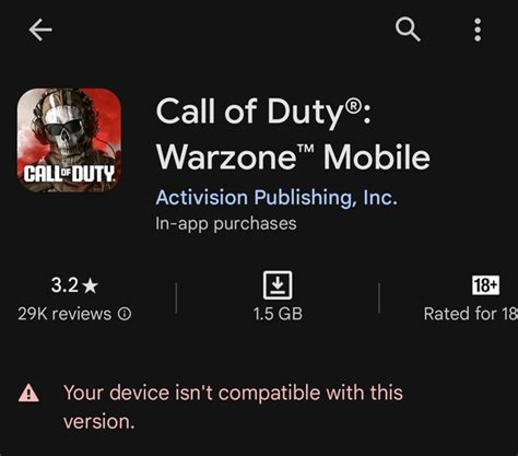 Your Device Isnt Compatible With This Version Rofficialwarzonemobile
