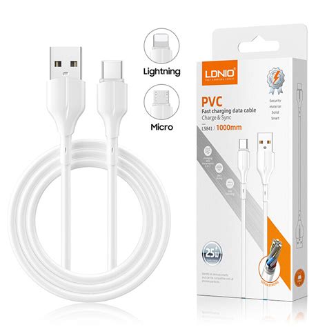 Ldnio Ls841 1 Meter Ls842 2 Meter 25w Pvc Fast Charging Data Cable Lazada